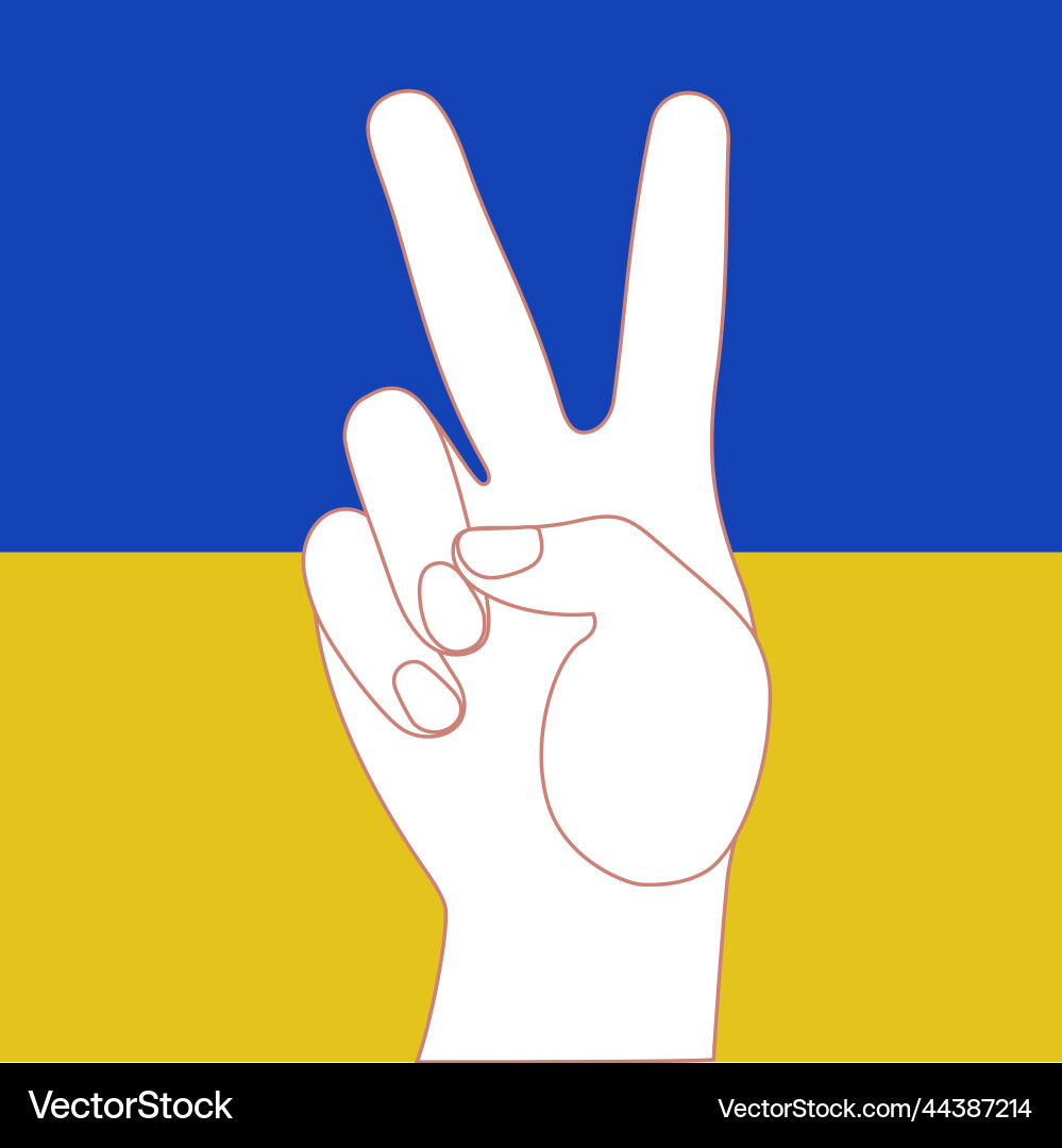 Peace hand gesture sign in fingers Royalty Free Vector Image