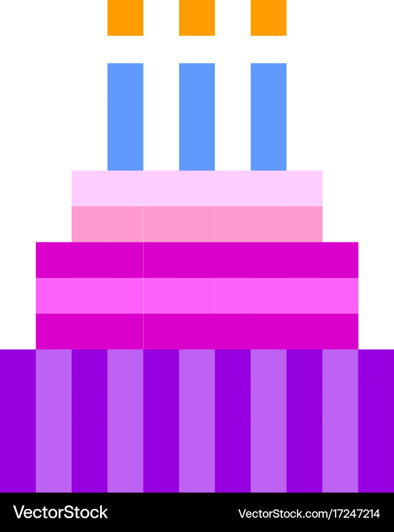 Pixel Cake Retro Game Art Royalty Free Vector Image