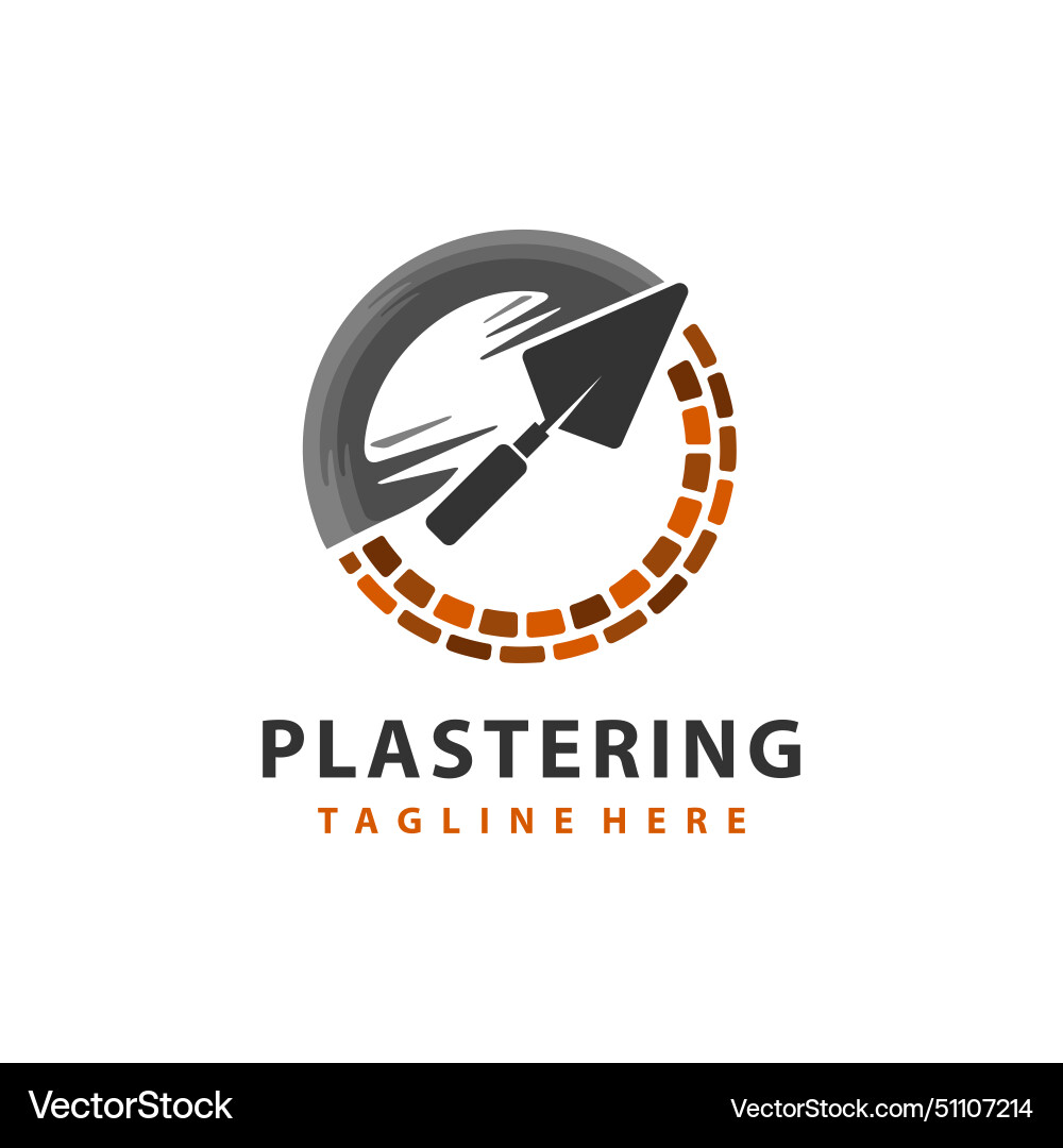 Plastering circle logo unique Royalty Free Vector Image