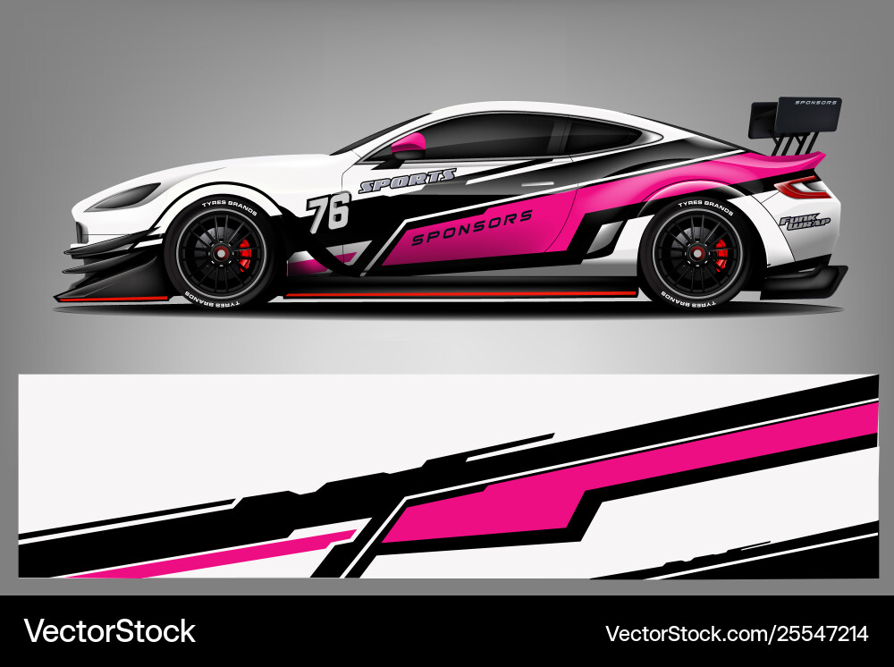 Sport car racing wrap design Royalty Free Vector Image