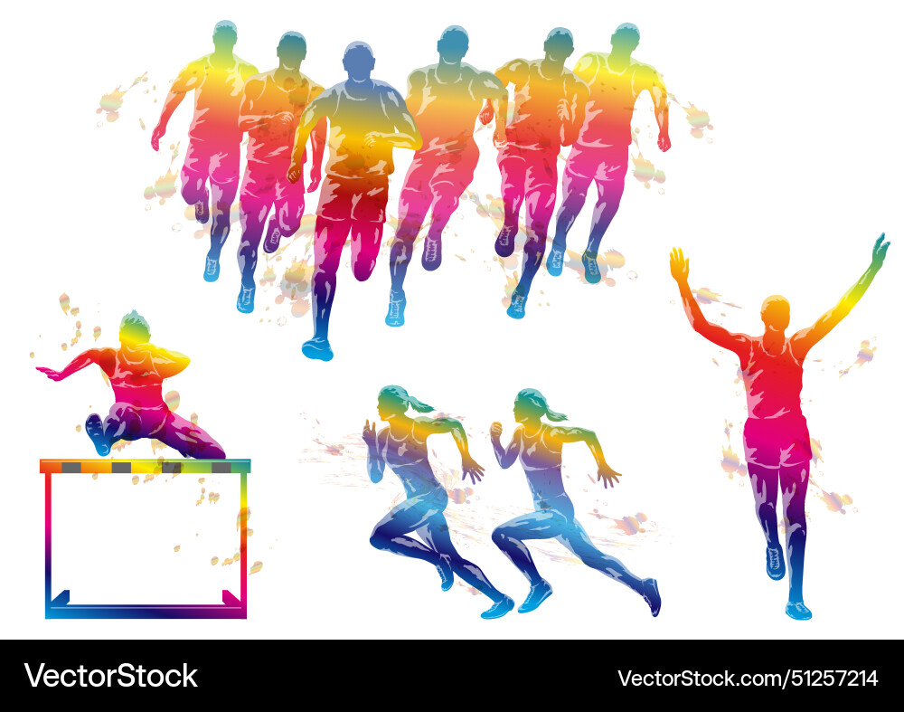 Track and Field Athlete Silhouettes Royalty Free Vector