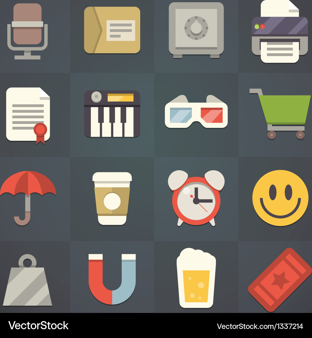 Universal flat icons for applications set 6 Vector Image