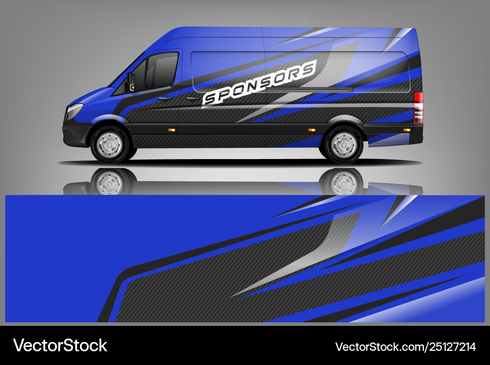 Van car wrap design for company Royalty Free Vector Image