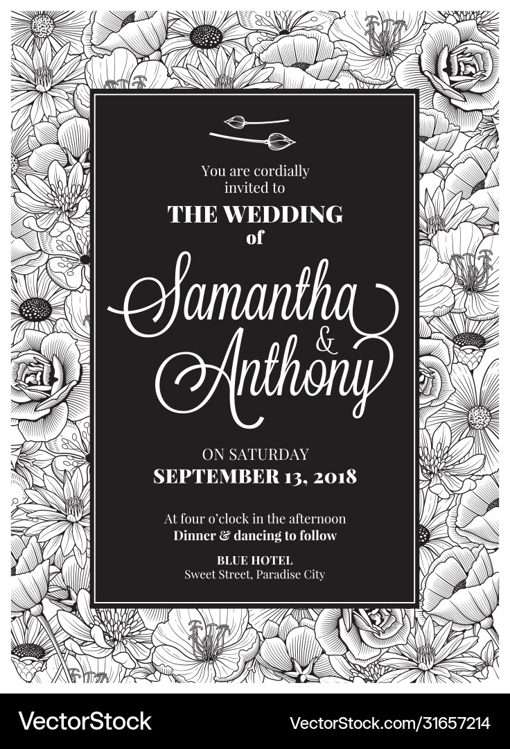 Wedding invitation design Royalty Free Vector Image