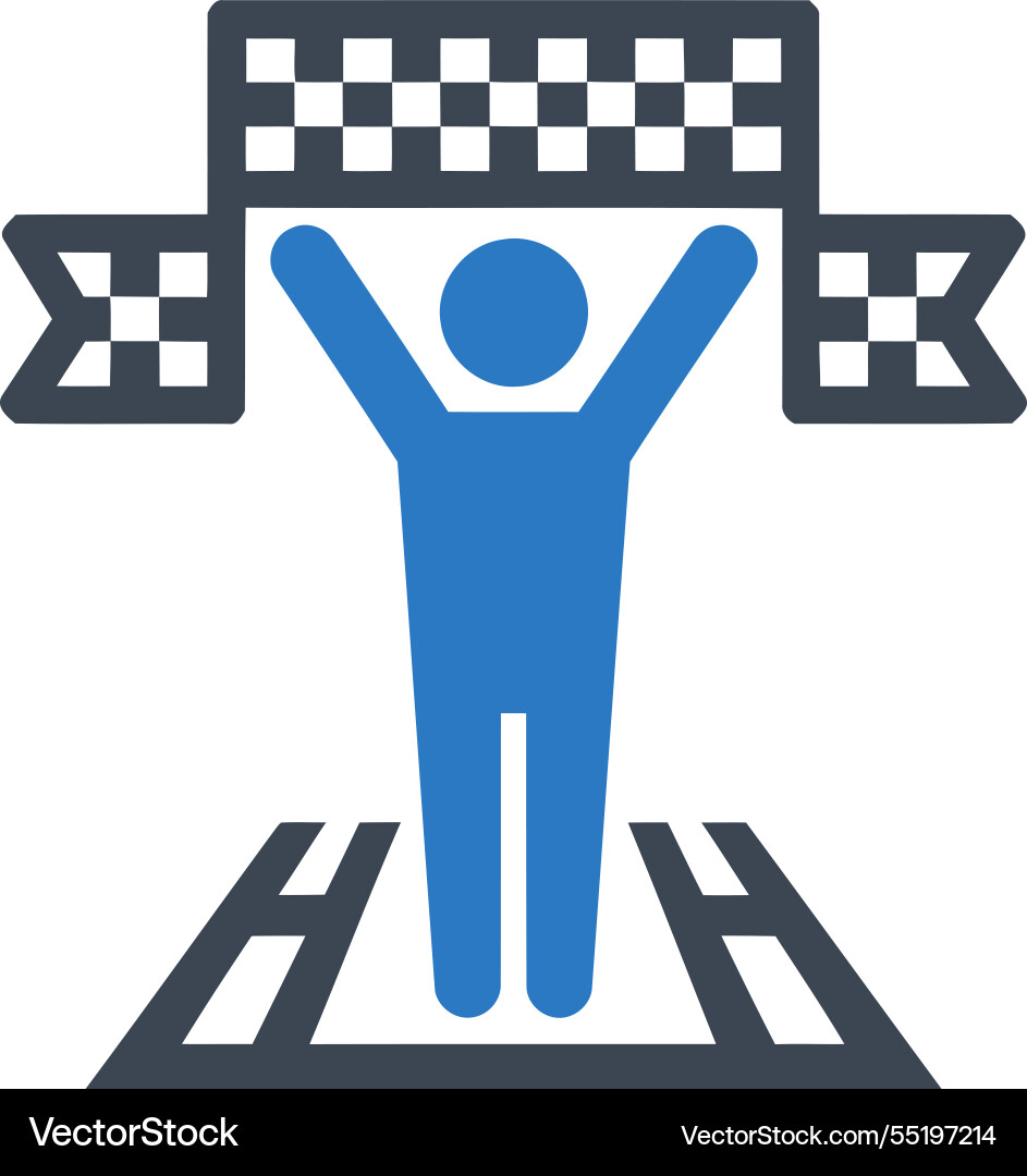 Winning race celebration icon Royalty Free Vector Image