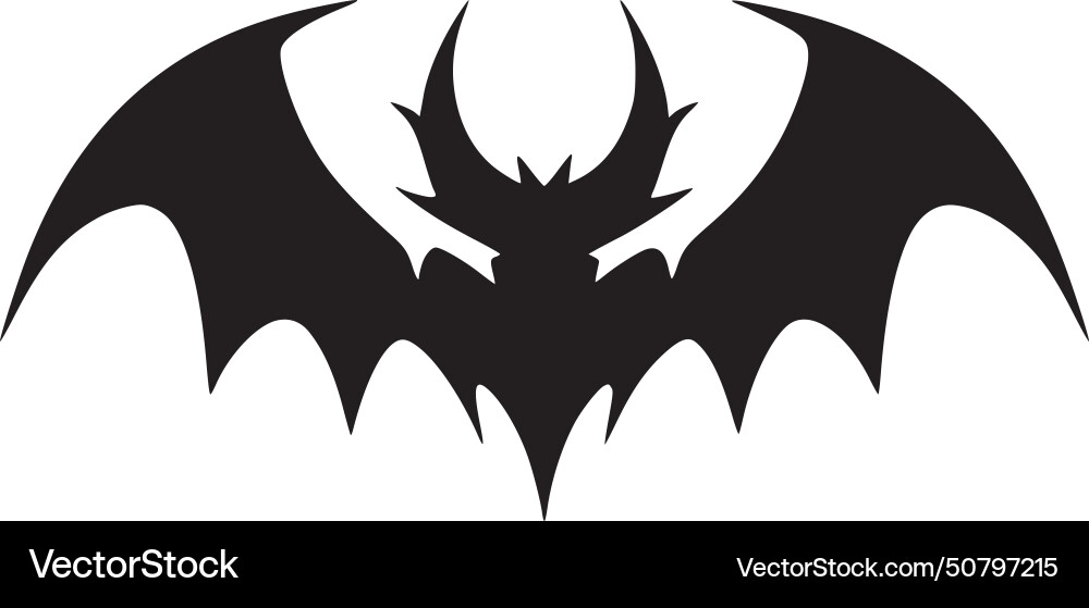 Bat - black and white Royalty Free Vector Image