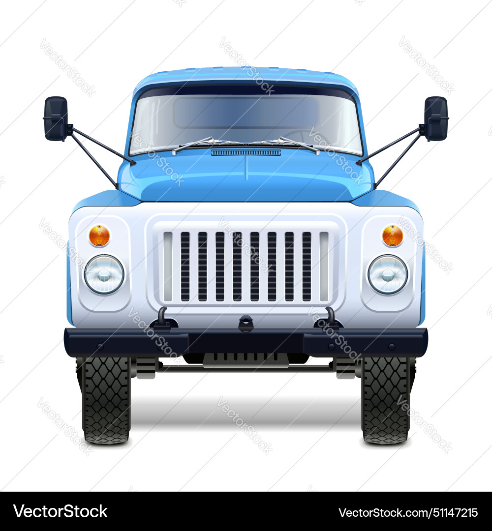 Blue truck front part Royalty Free Vector Image