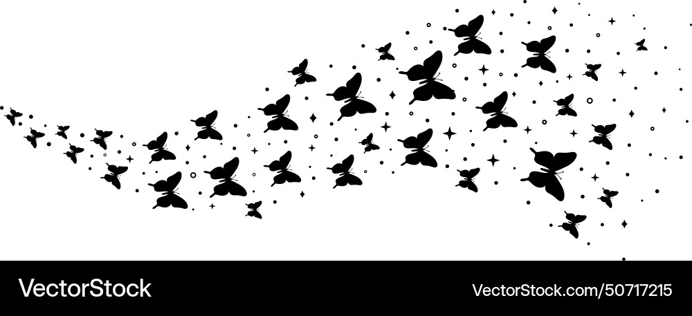 Butterfly Wave Design Flying Butterflies Clip Art Vector Image