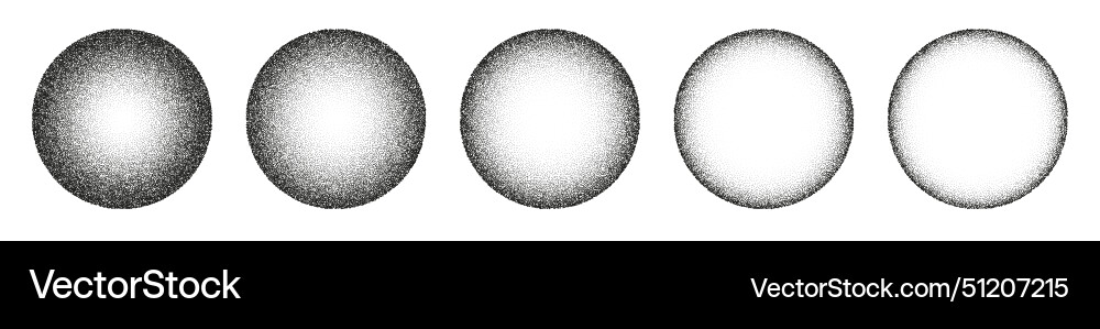 Circle noise texture dotwork grain 3d sphere Vector Image
