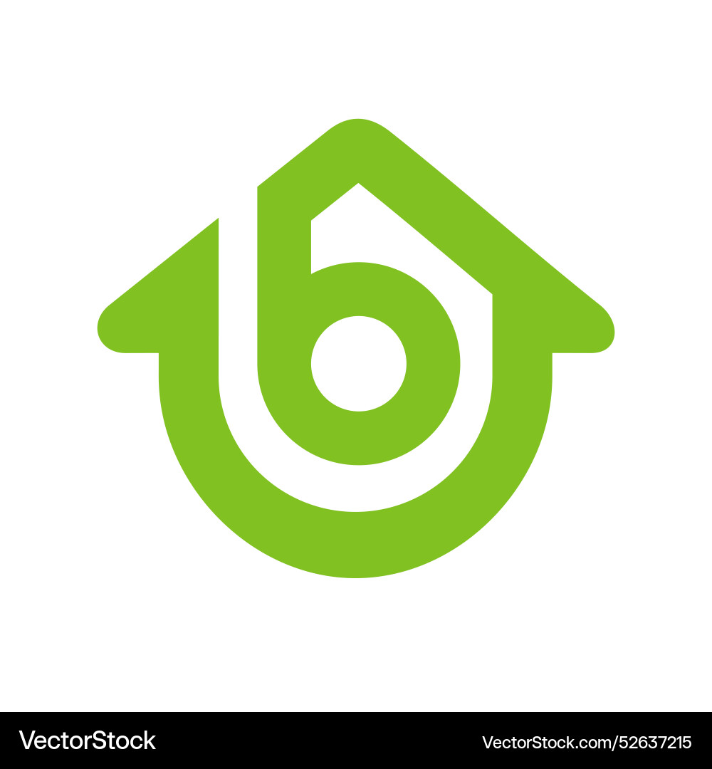 Letter b house logo design template initial – Royalty-Free Vector ...