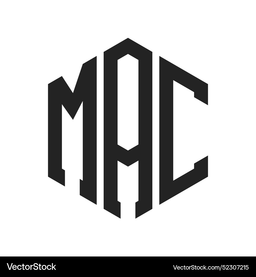 Mac logo design initial letter monogram Royalty Free Vector