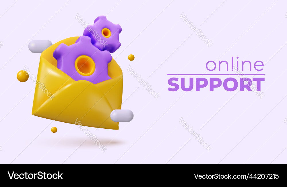 Online support banner Royalty Free Vector Image
