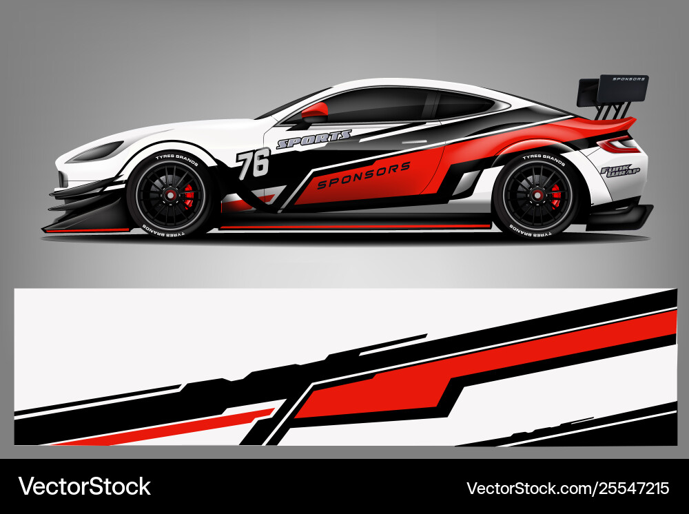 Sport car racing wrap design Royalty Free Vector Image