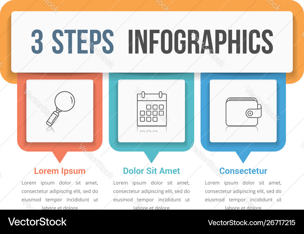Three steps infographics Royalty Free Vector Image