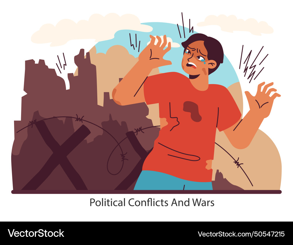 War and conflict theme flat Royalty Free Vector Image