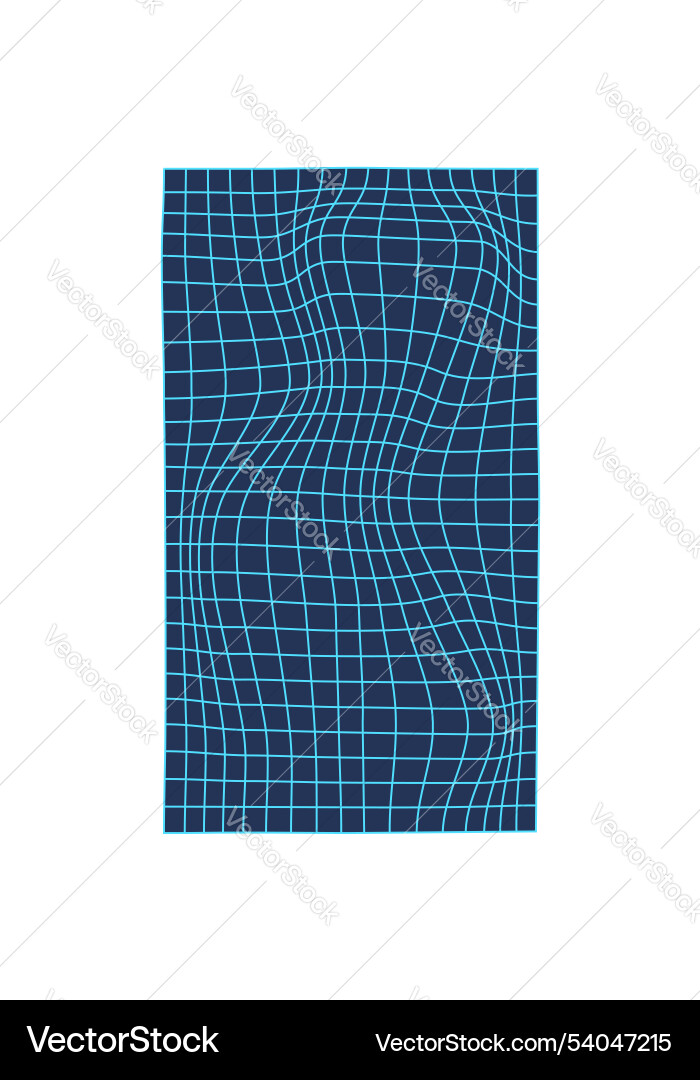 Y2k 3d wireframe wave Royalty Free Vector Image