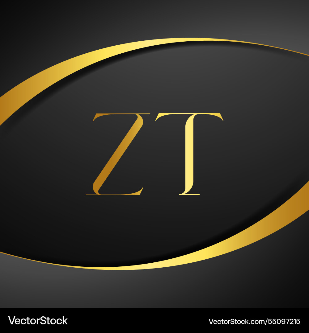 Zt luxury letter logo Royalty Free Vector Image