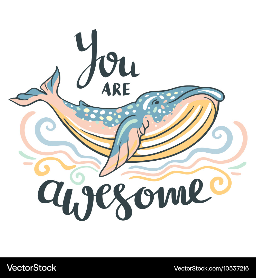 Artistic whale design Royalty Free Vector Image