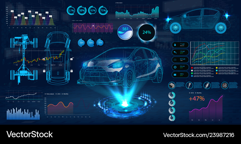 Automotive HUD Interface Royalty Free Vector Image