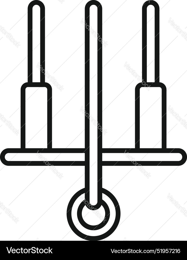 Cricket wickets icon showing three wicket stumps Vector Image