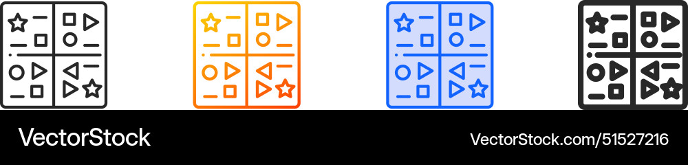 Cuneiform iconthin linear gradient blue stroke Vector Image