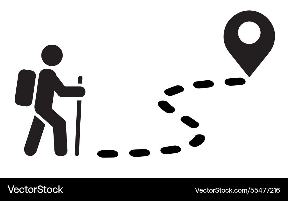 Hiker icon people walking Royalty Free Vector Image
