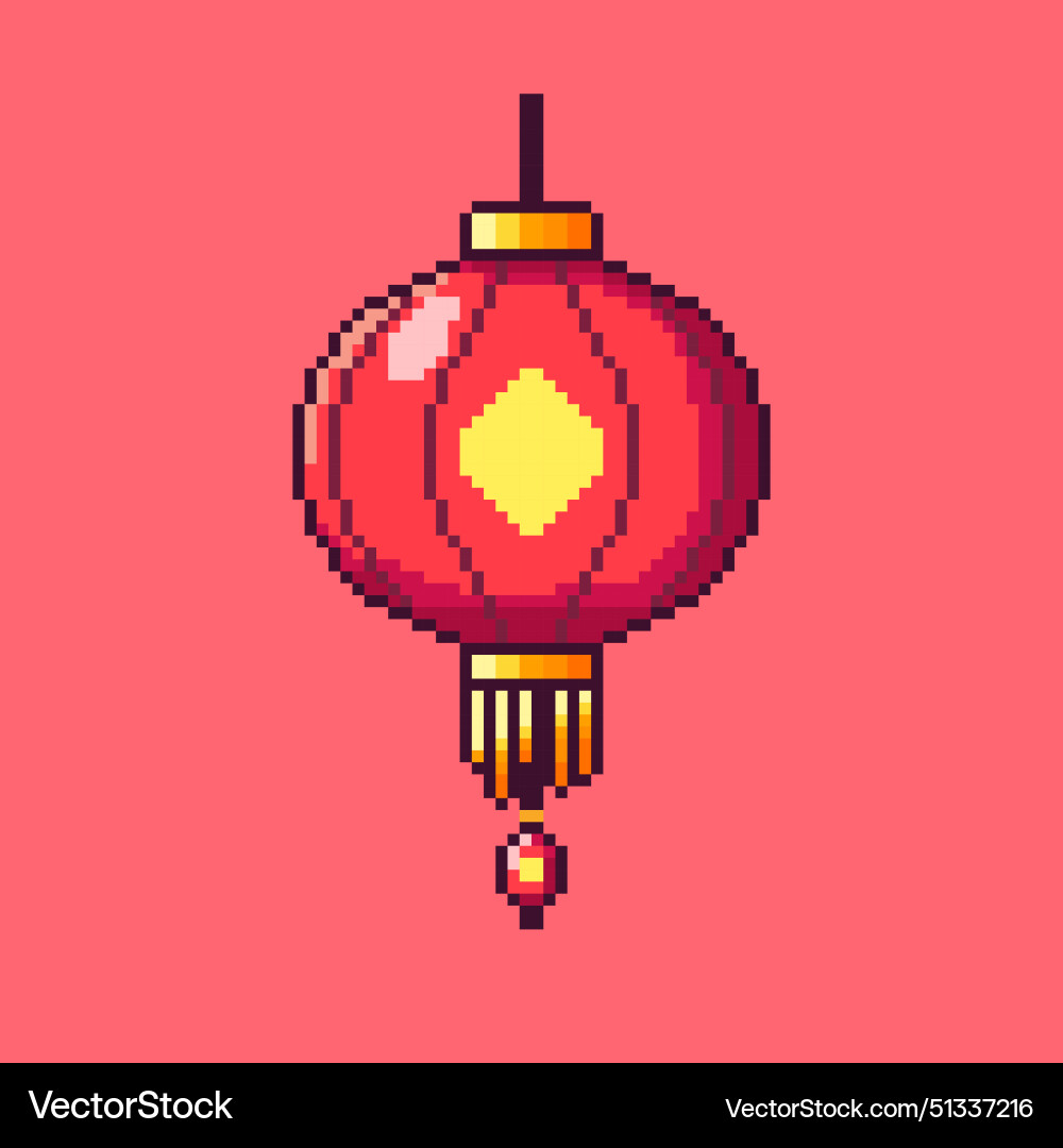 Lantern pixel art design Royalty Free Vector Image