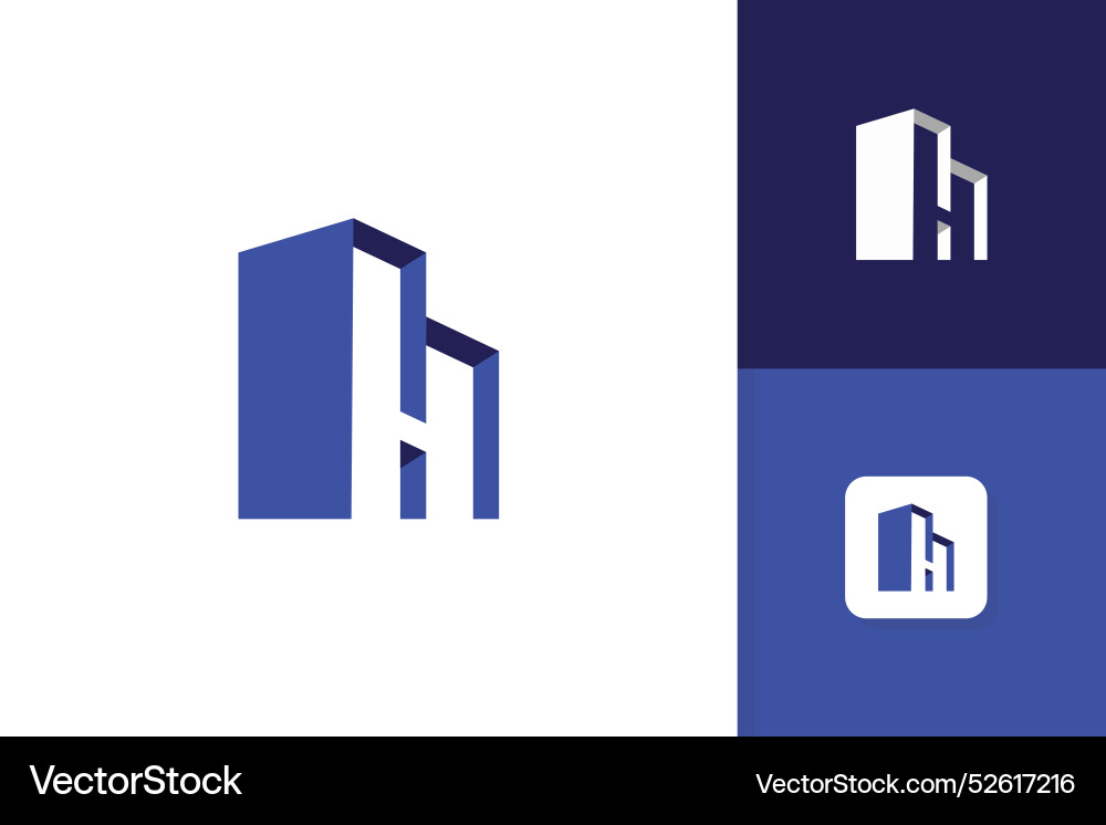 Letter h building logo design template Royalty Free Vector