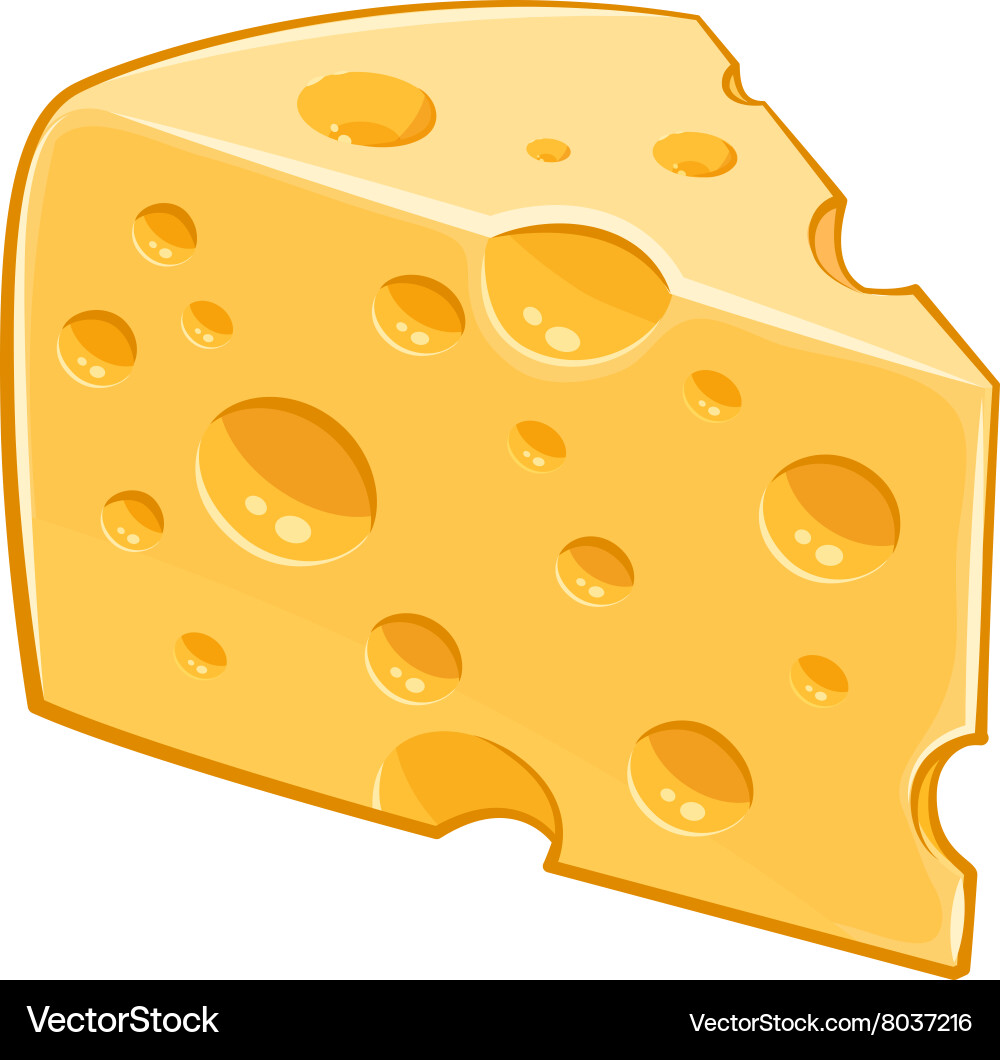 Piece of cheese Royalty Free Vector Image - VectorStock