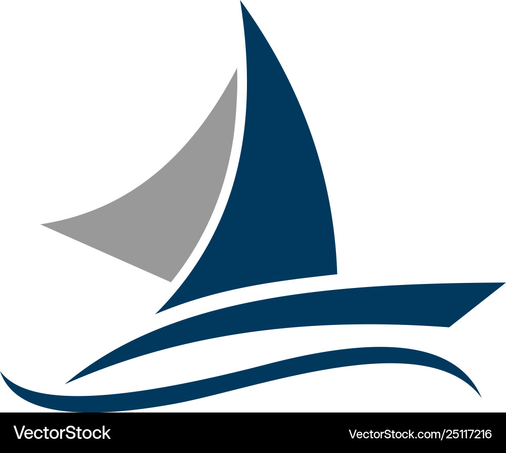 Sailing ship boat sail logo Royalty Free Vector Image