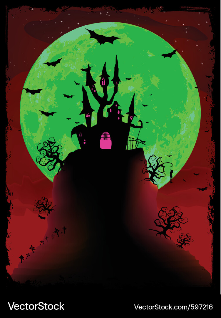 Spooky Halloween Abbey Royalty Free Vector Image