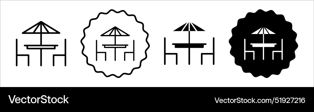 Terrace cafe icon symbol set collection terrace Vector Image