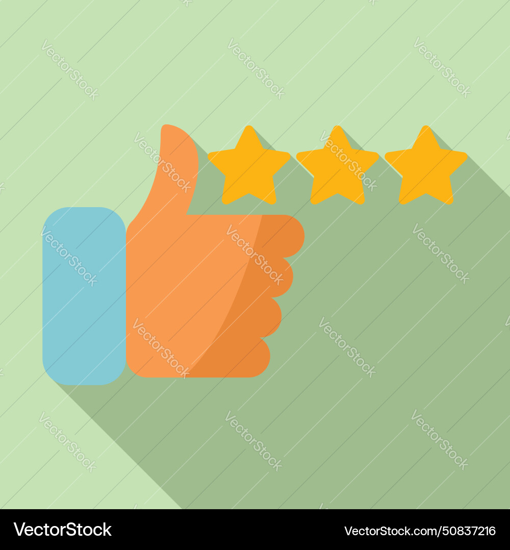 Thumb up level icon flat game excellent Royalty Free Vector