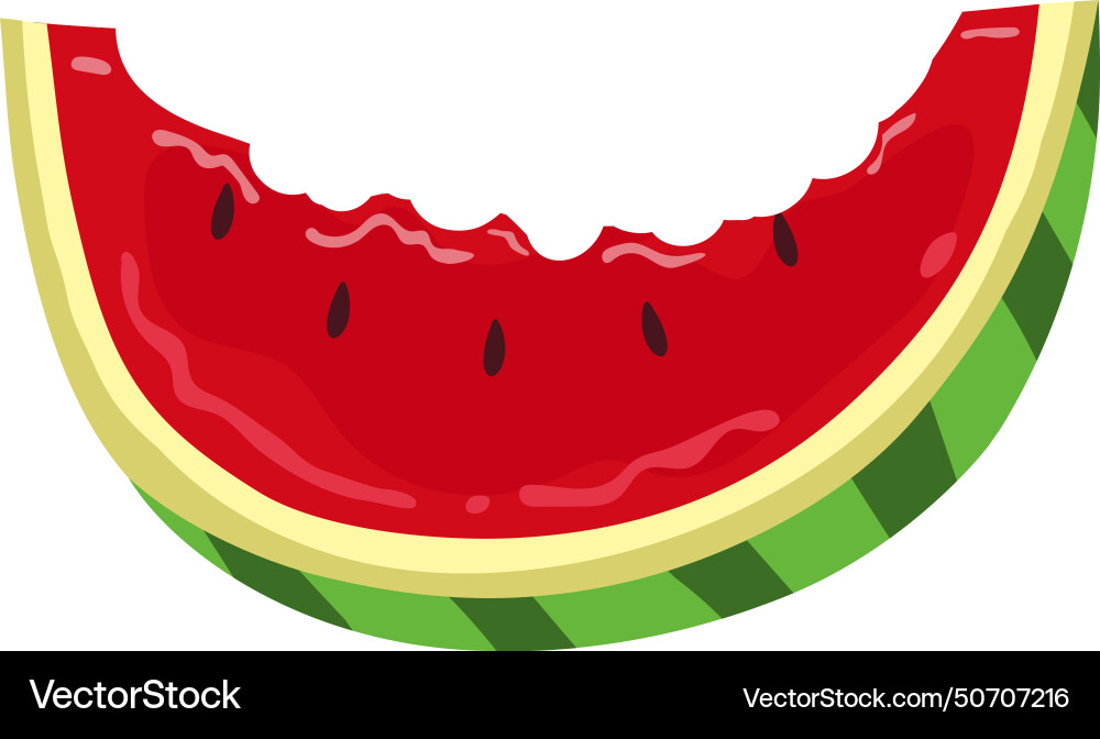 Watermelon slice bitten art Royalty Free Vector Image
