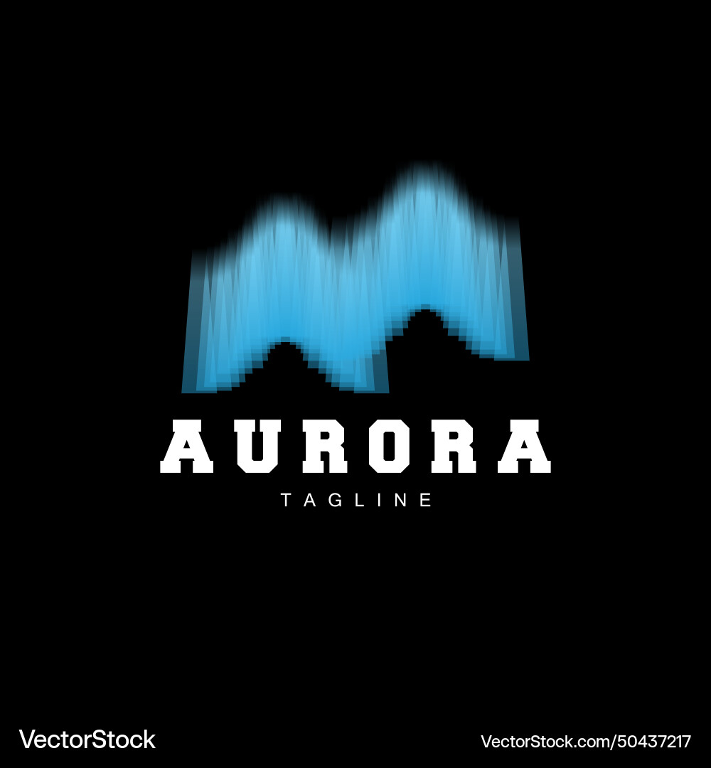 Aurora logo sky nature landscape design symbol Vector Image