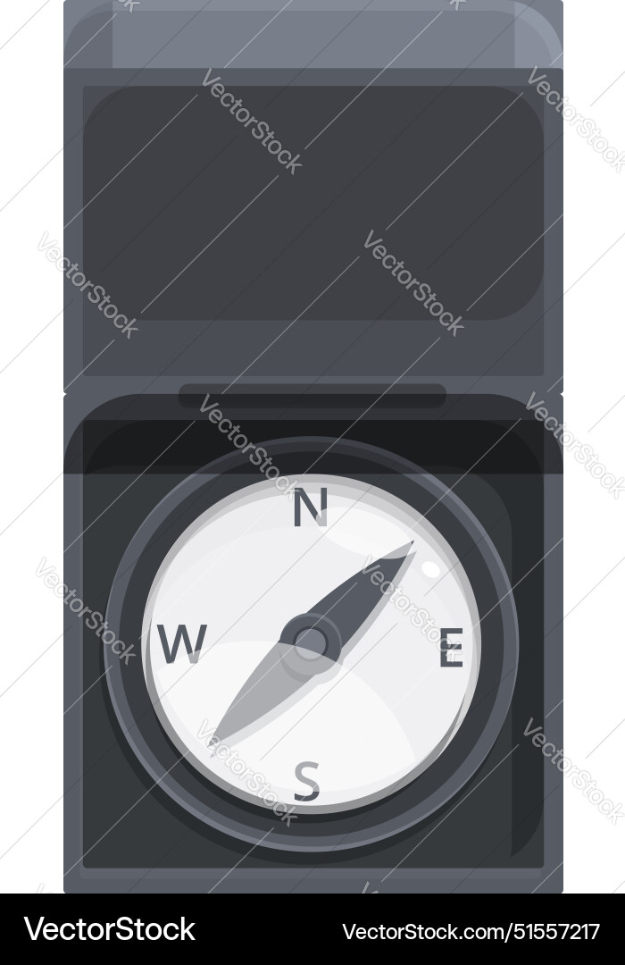 Black compass showing north direction Royalty Free Vector