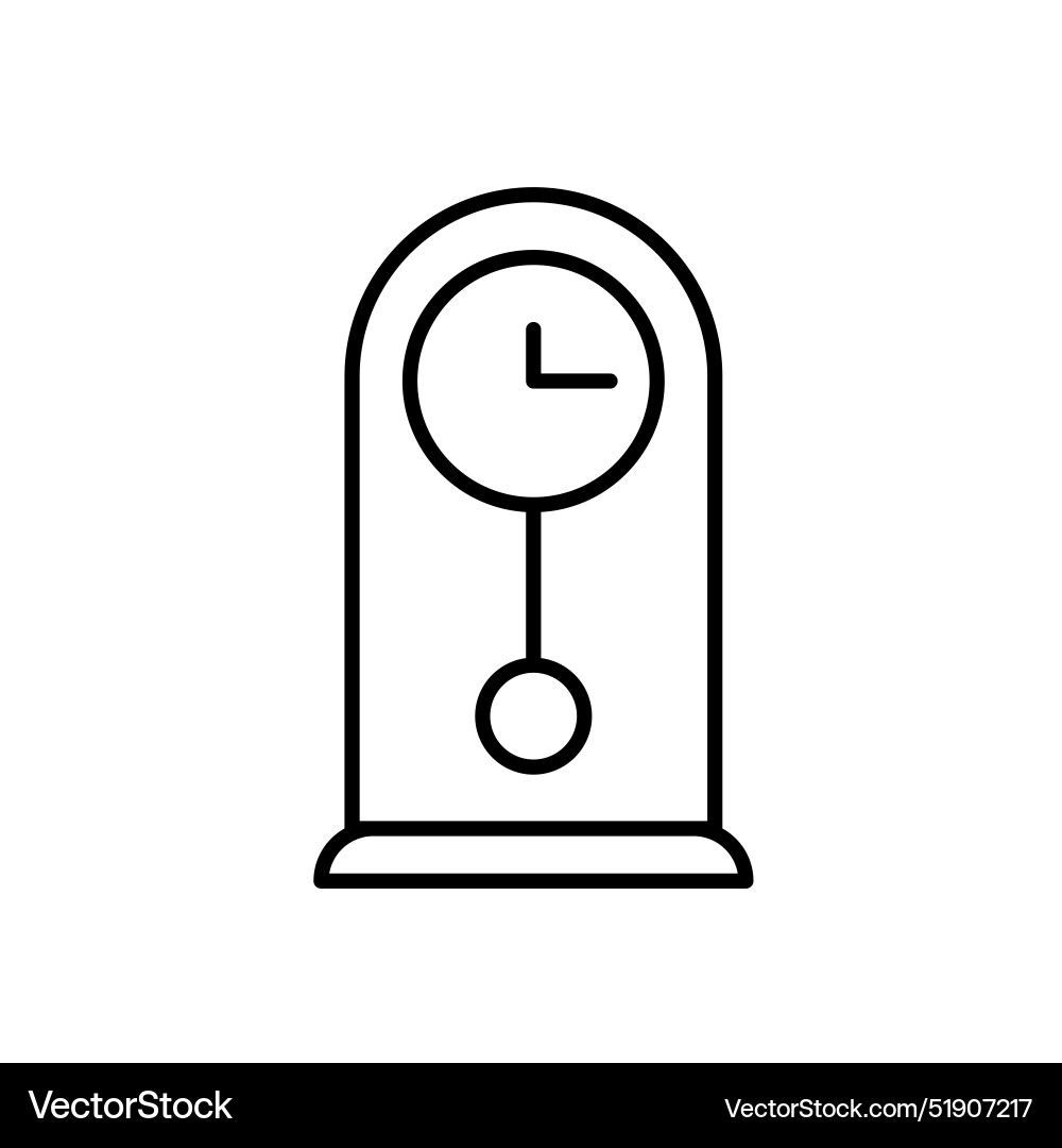 Grandfather clock icon in thin line style graphic Vector Image