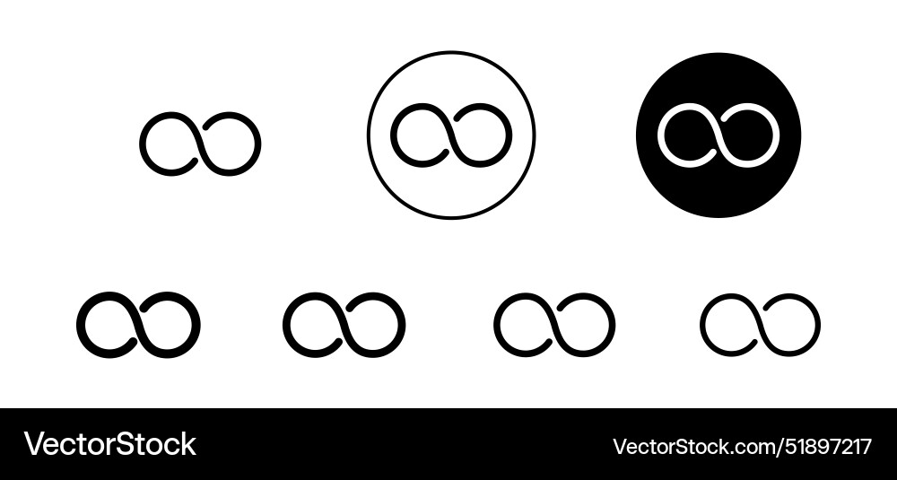 Infinity icon set collection for web Royalty Free Vector