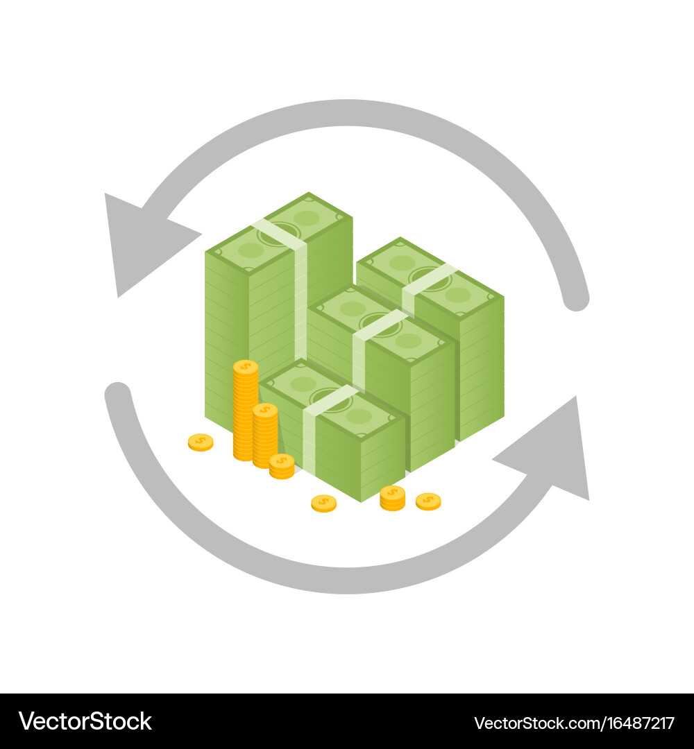 Money exchange and conversion concept Royalty Free Vector