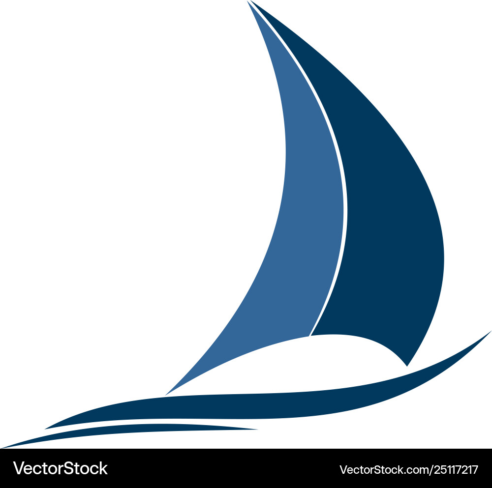Sailing ship boat sail logo Royalty Free Vector Image