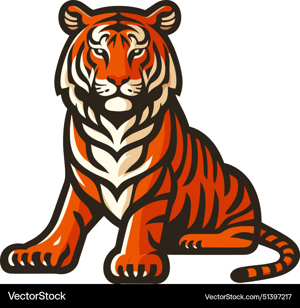 Tiger logo head standing Royalty Free Vector Image