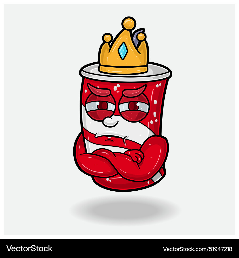 Cola cartoon with jealous expression Royalty Free Vector