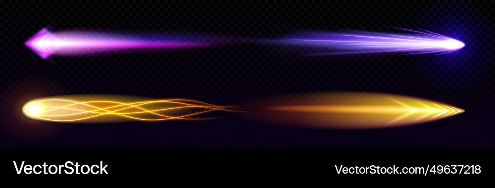 Comet burst flare rocket or missile engine trail Vector Image