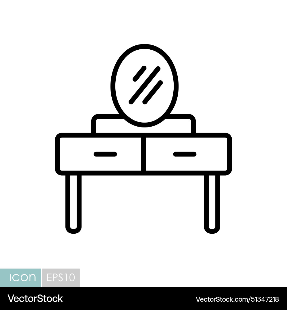 Dressing table with mirror icon Royalty Free Vector Image