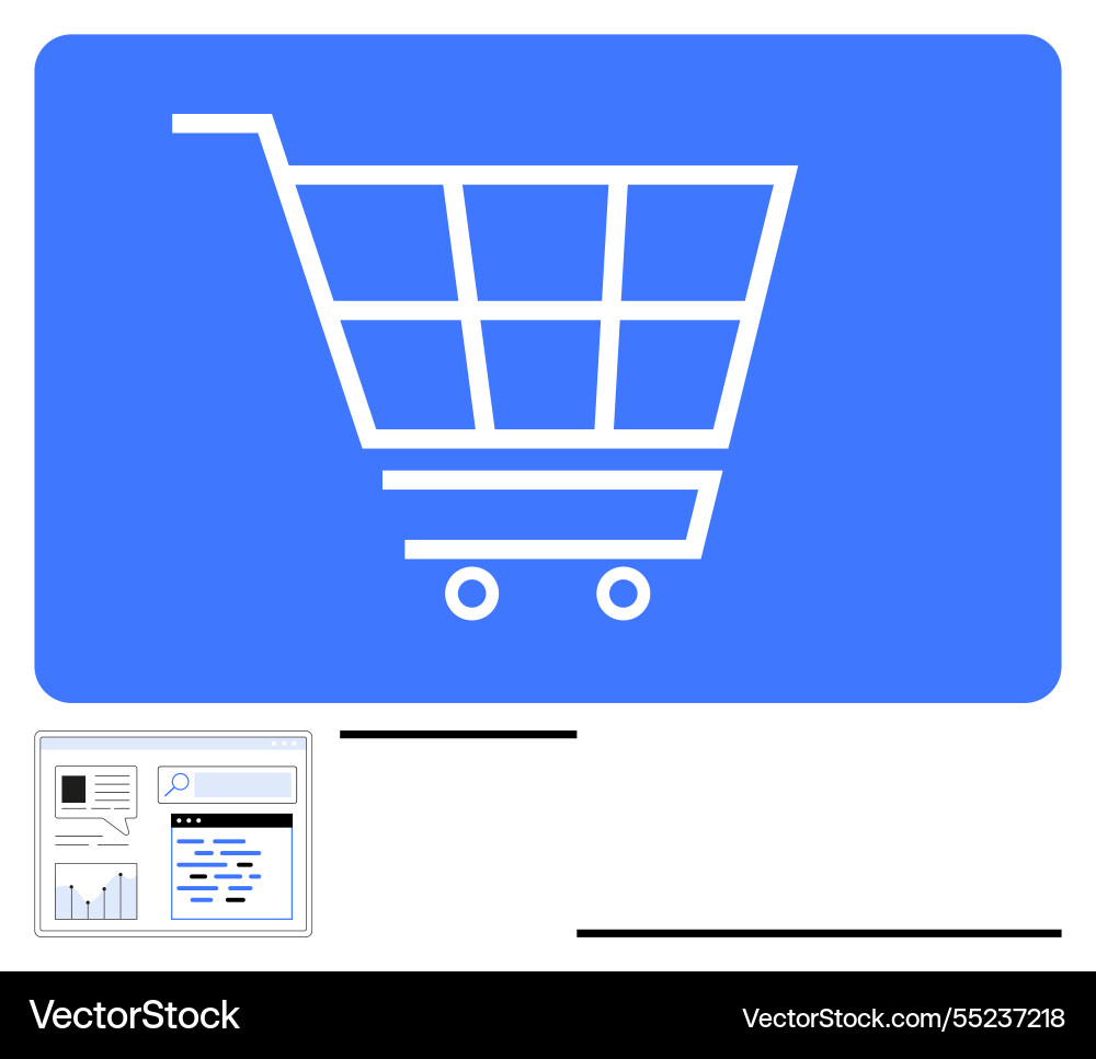 E-commerce shopping cart with online search Vector Image