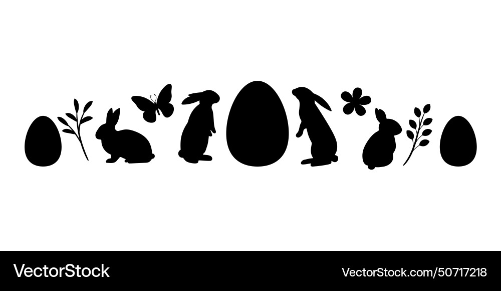 Easter clip art silhouette decorative Royalty Free Vector
