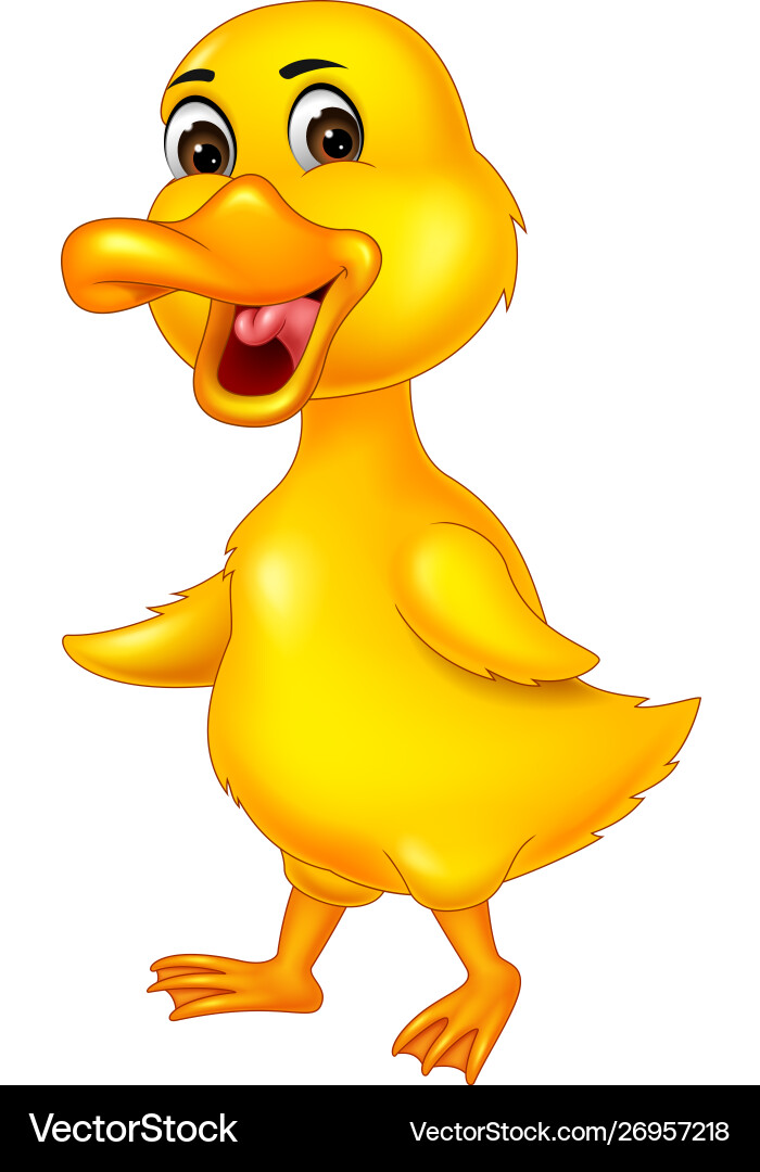 Funny yellow duck cartoon Royalty Free Vector Image