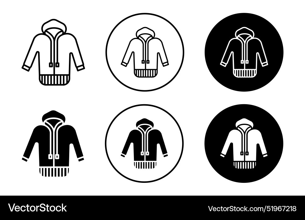 Hoodie jacket icon mark set symbol for web Vector Image
