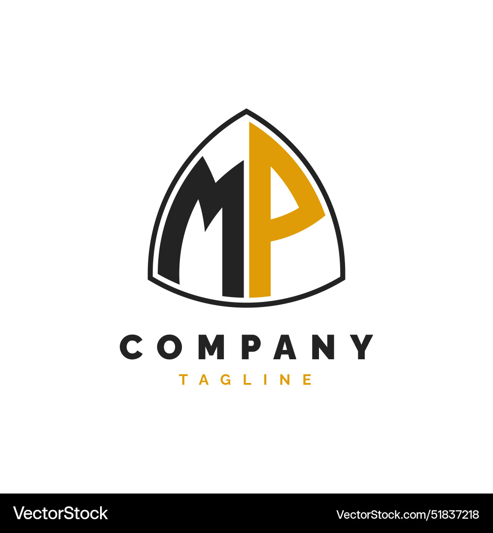 Initial letter mp logo design alphabet mp logo Vector Image