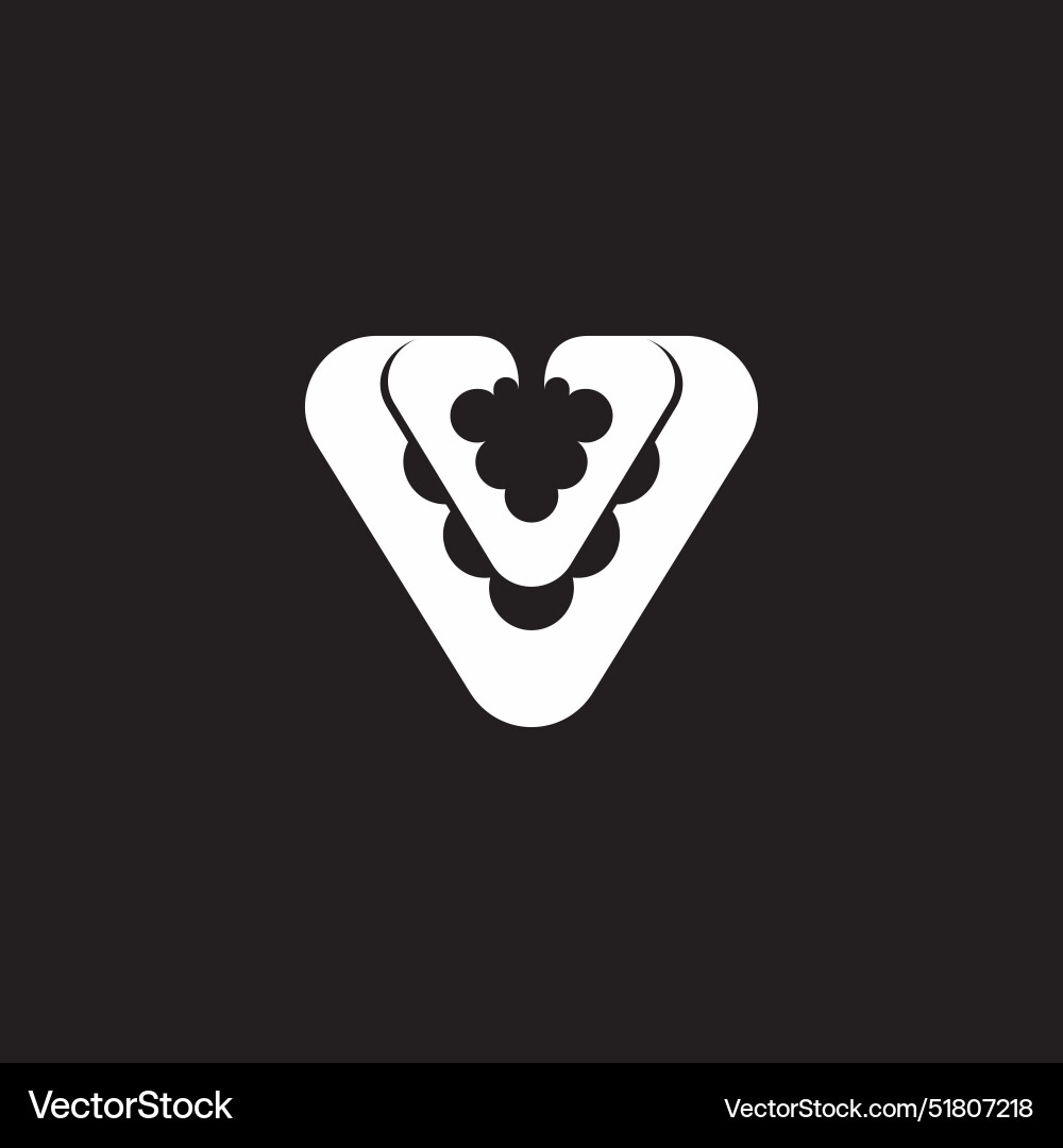 Letter v abstract 3d paper triangle logo Vector Image